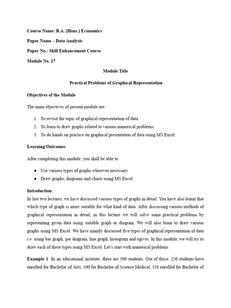 Graphical Data Representation Guide | PDF | Microsoft Excel | Pie Chart
