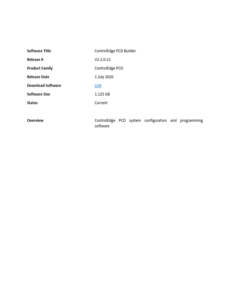 PMT Hps Software Download Datasheet Controledge PCD Builder | PDF