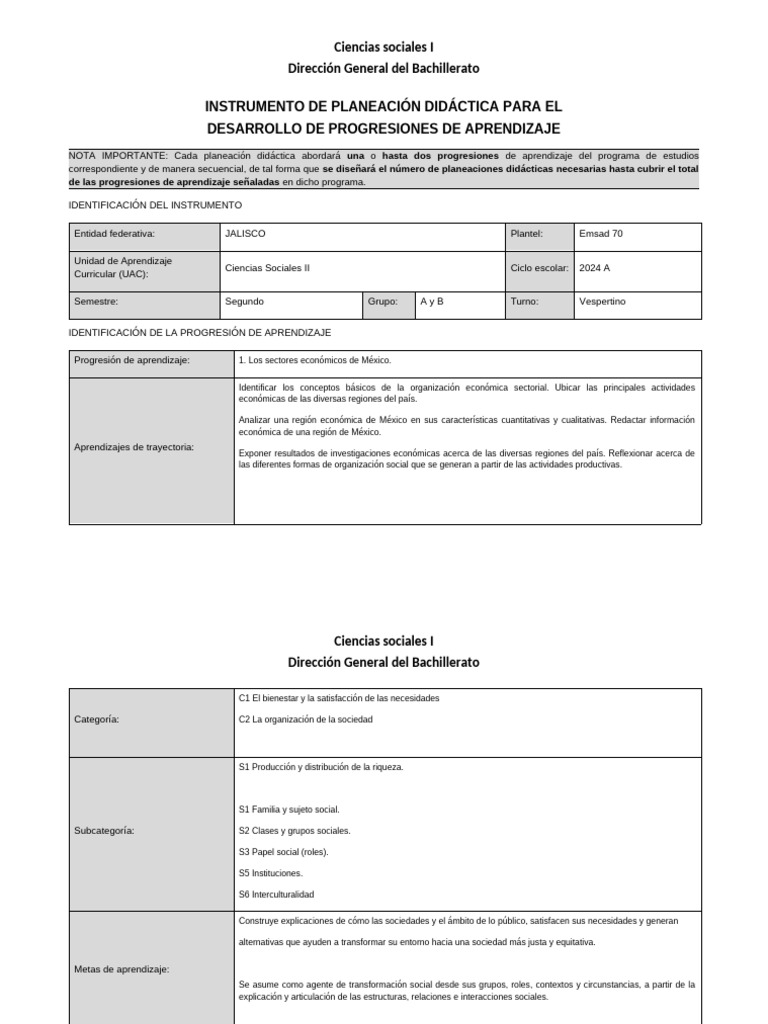 Planeación Didáctica CS II DGB | PDF | Evaluación | Enseñando