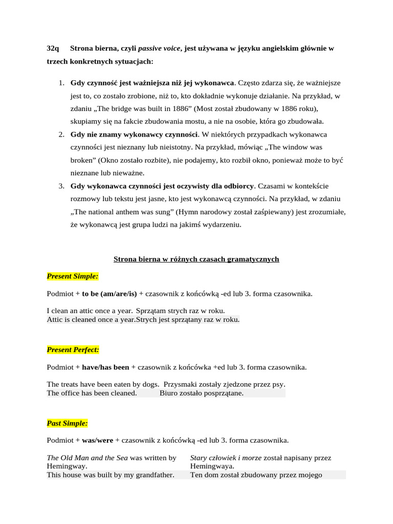 Passive Voice - Strona Bierna | PDF