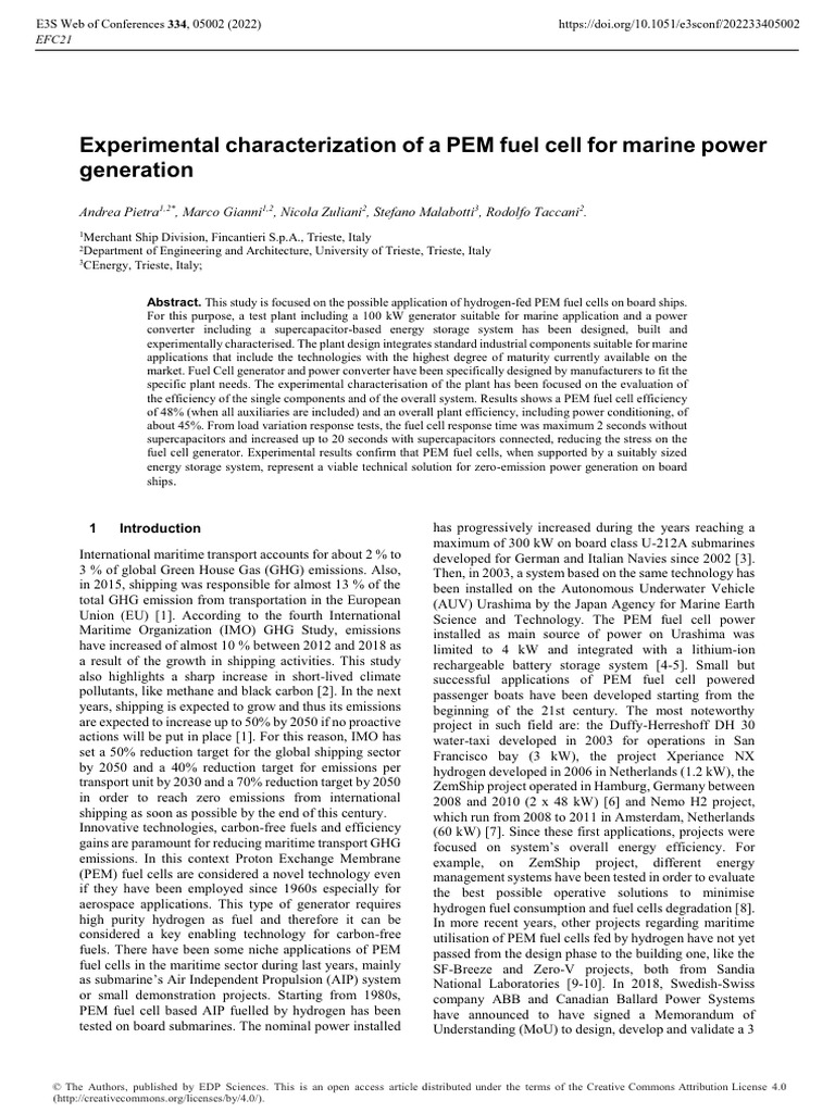 Experimental Characterization of A PEM Fuel Cell F | PDF | Fuel Cell ...