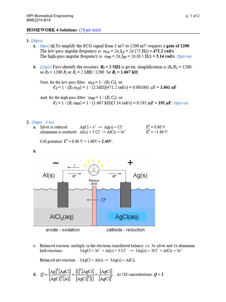 BME2210_B18_HW4_solutions | PDF | Ph | Physical Chemistry