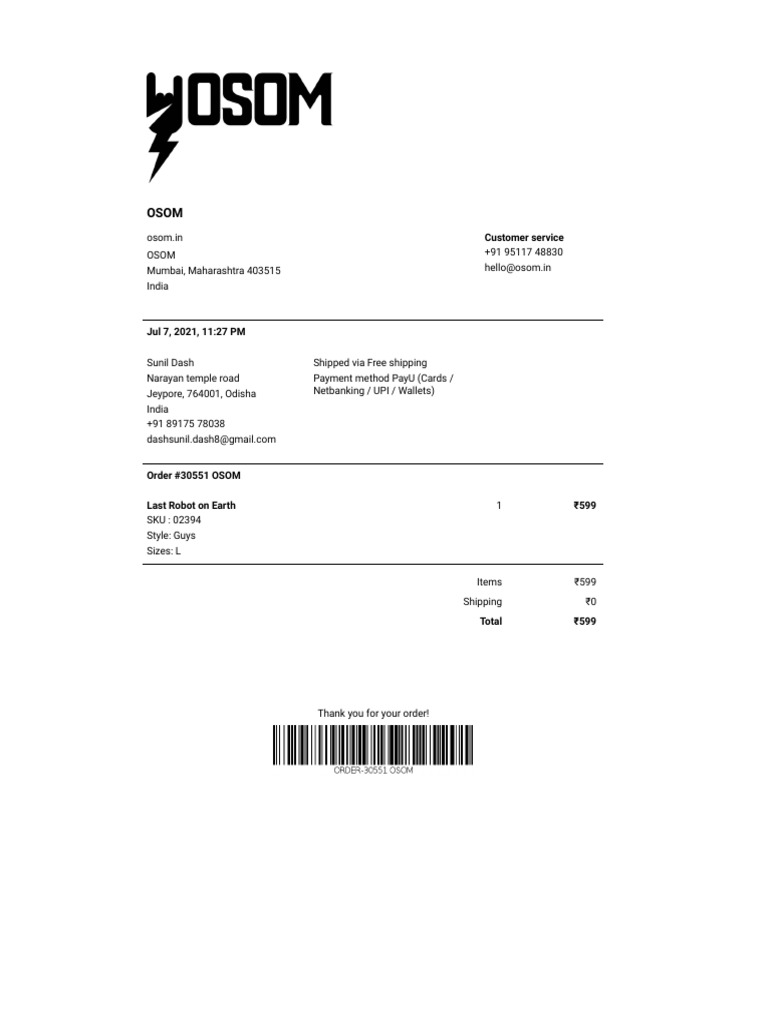 Order - #30551 OSOM | PDF