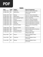 CAPE 2025 Exam Timetable | PDF