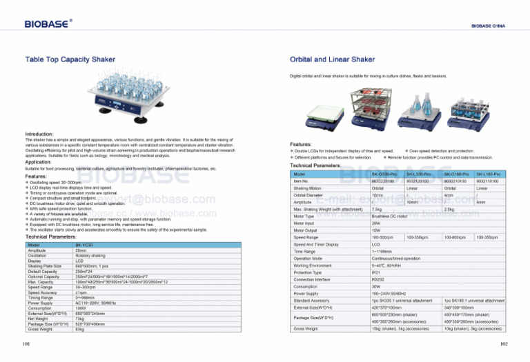 101-102 Table Top Small Capacity Shaker BK-YC30&Orbital and Linear ...