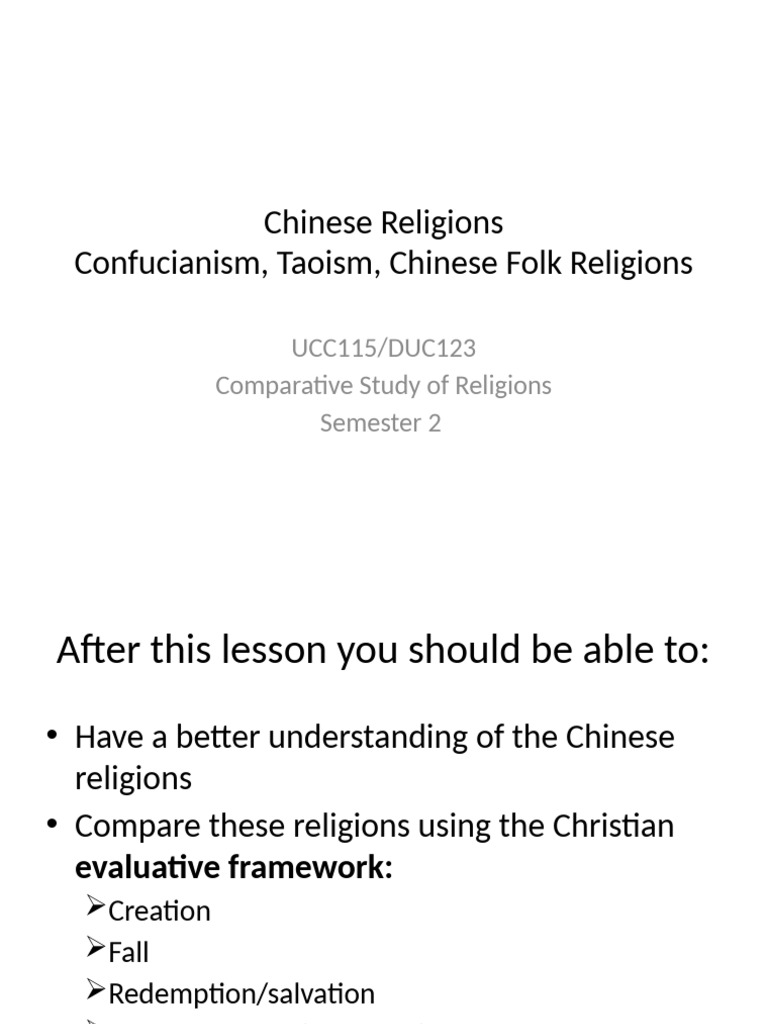 Chinese Religions-Confucianism Taoism-Dr Judy | PDF | Confucianism | Tao