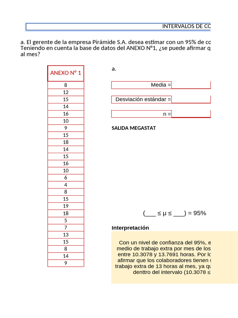 Excel - Práctica | PDF | Intervalo de confianza | Método científico