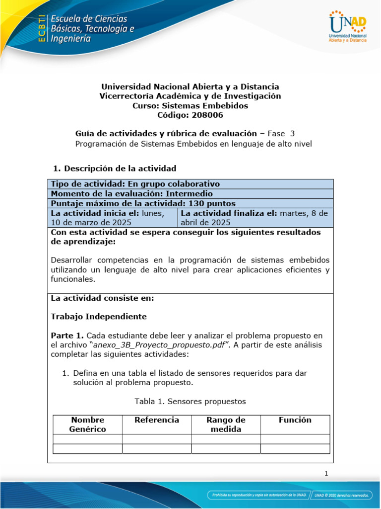 Guía de Actividades y Rúbrica de Evaluación - Fase3 - Programacion de Sistemas Embebidos en ...