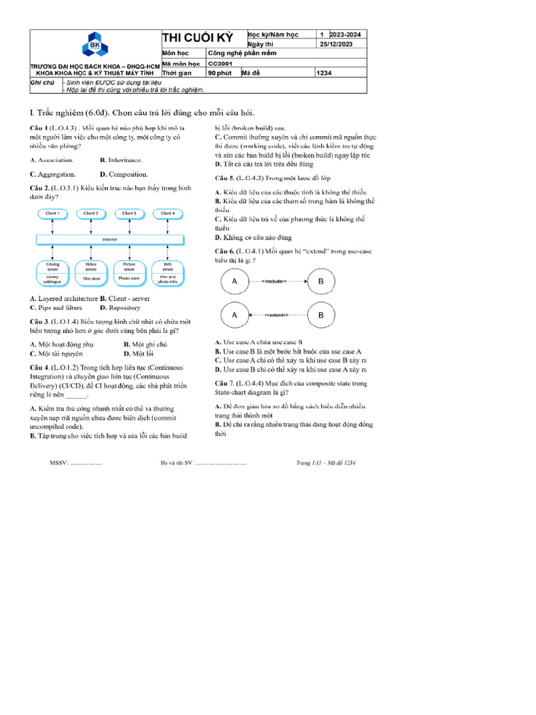 Exam Hcmut Dsa 224 | PDF