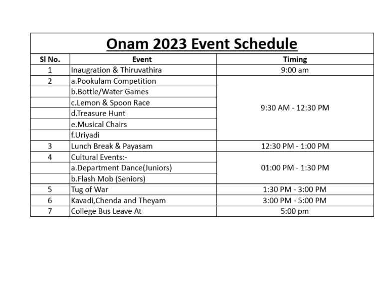 On Am 2023 Final Schedule | PDF