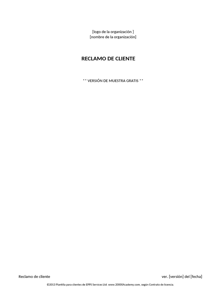 Plantilla de Reclamos de Clientes | PDF