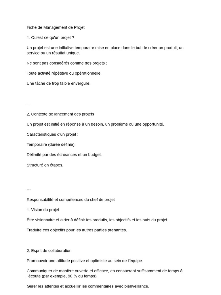 Guide Complet du Management de Projet | PDF | Partie prenante | Gestion ...