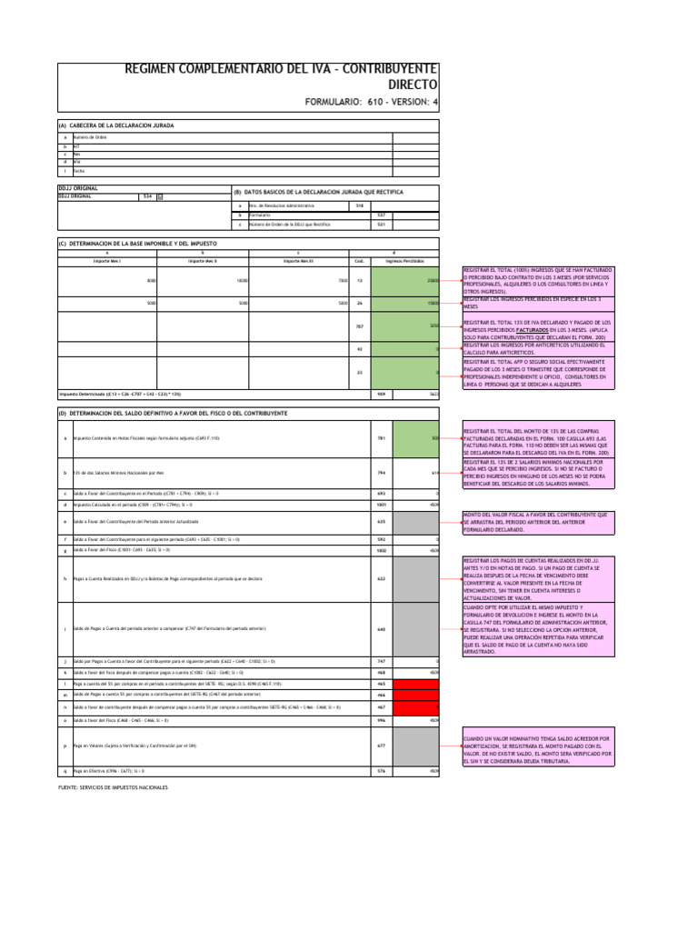Form.610 V.4 | PDF | Impuestos | Impuesto al valor agregado