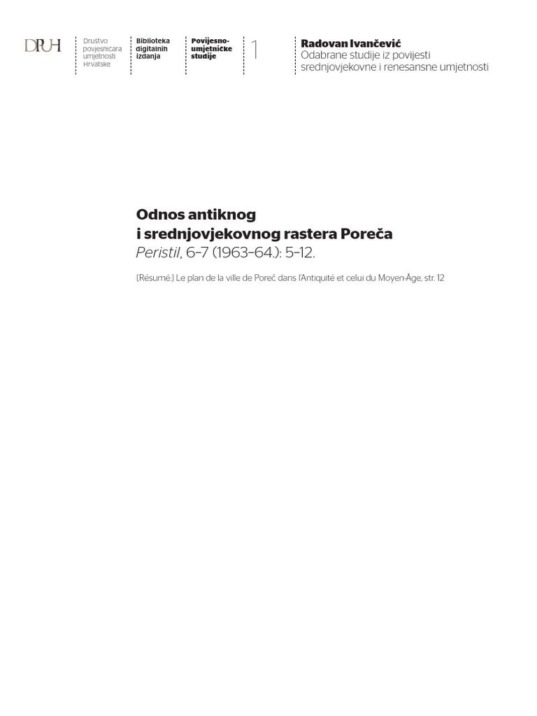 Ivančević-Odnos Antiknog I Srednjovjekovnog Rastera Poreca | PDF