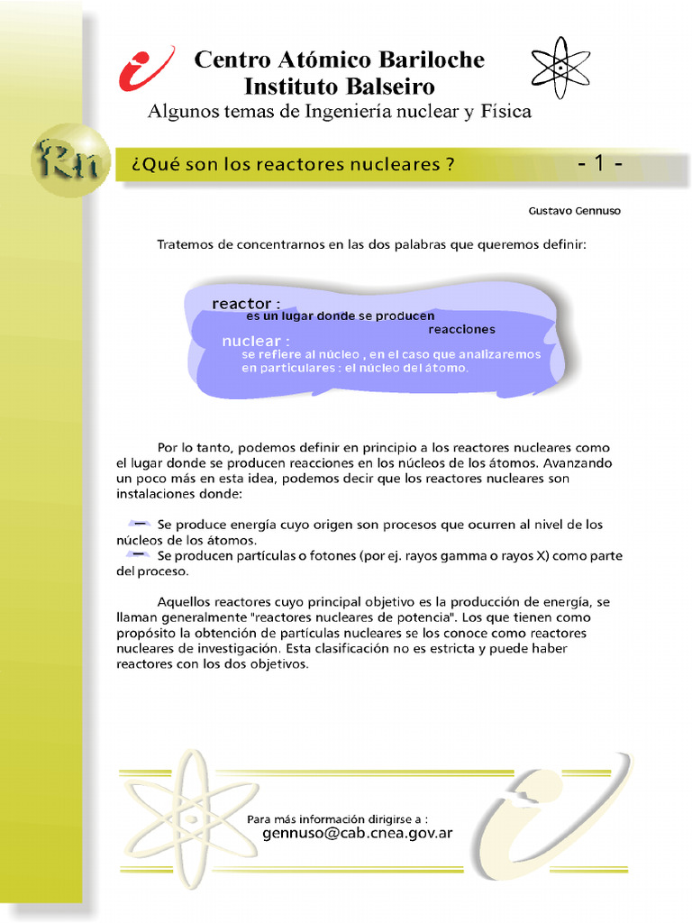 Qué Son Los Reactores Nucleares | PDF
