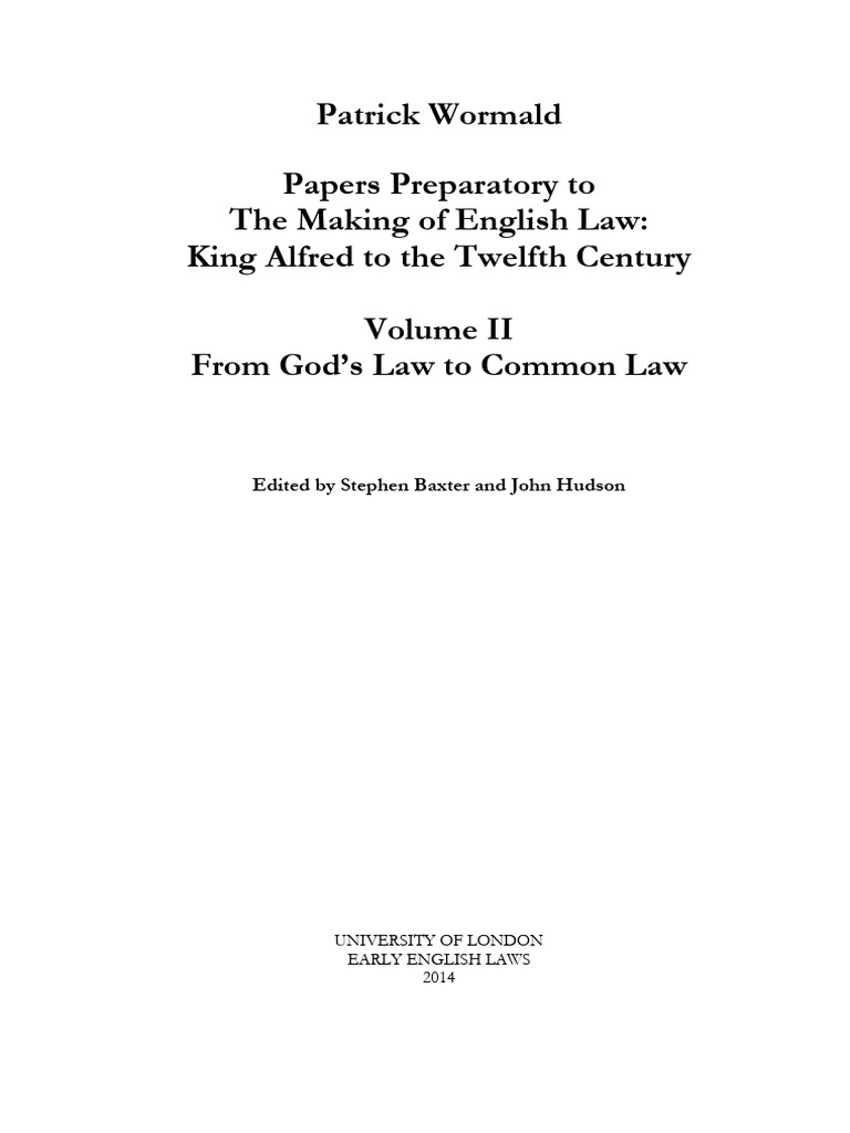 English Law Evolution: Alfred to 12th Century | PDF