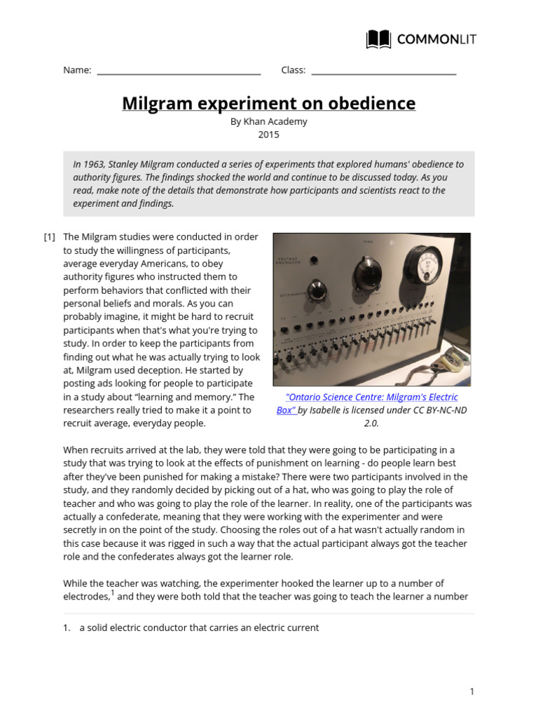 Milgram Experiment On Obedience | PDF | Psychology | Behavioural Sciences