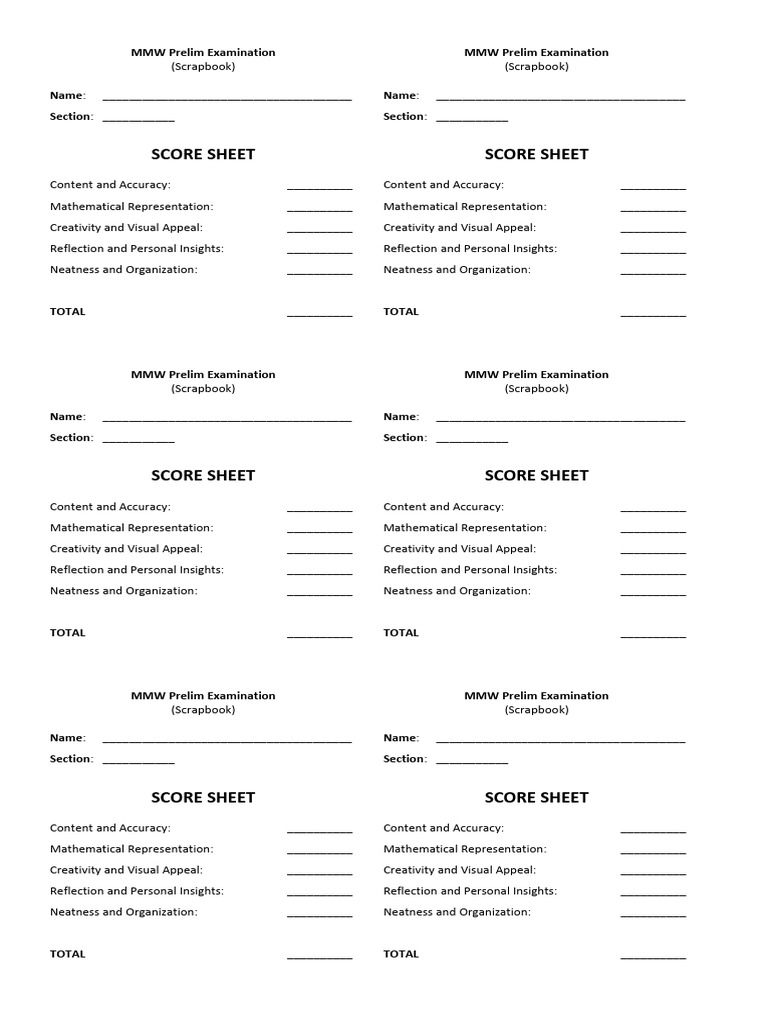 Score Sheet | PDF