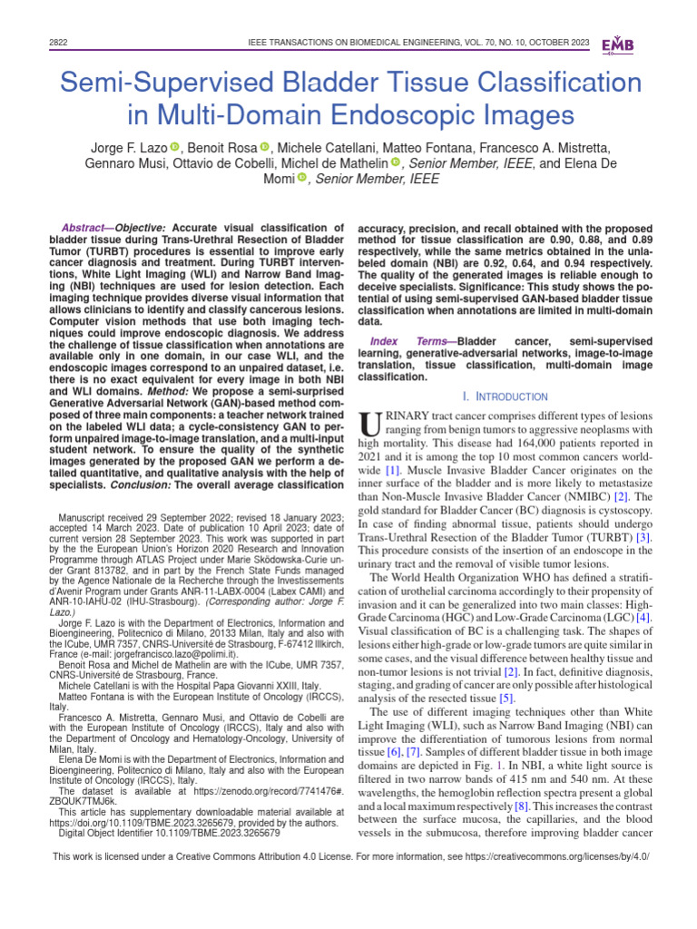Semi-Supervised Bladder Tissue Classification in Multi-Domain ...