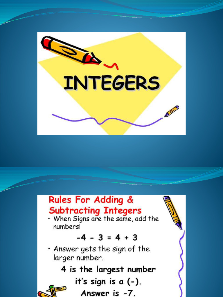 CH 1 Integers 2 | PDF