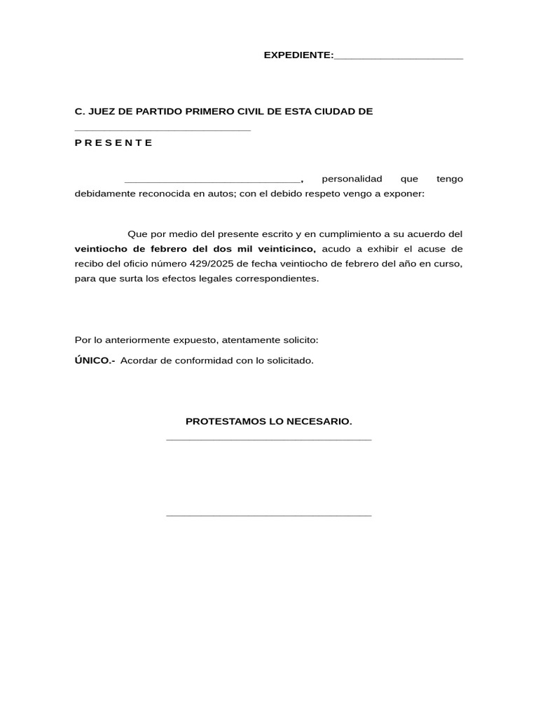 Modelo Se Sexhibe Acuse | PDF