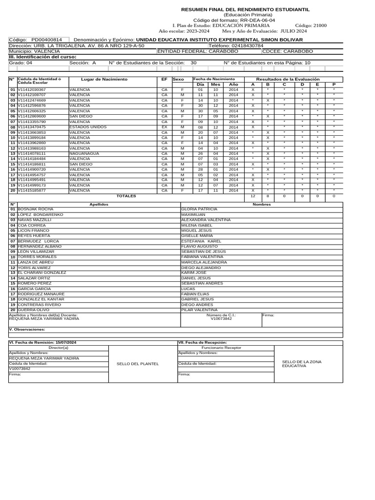Resumen Final Primaria 210004 | PDF