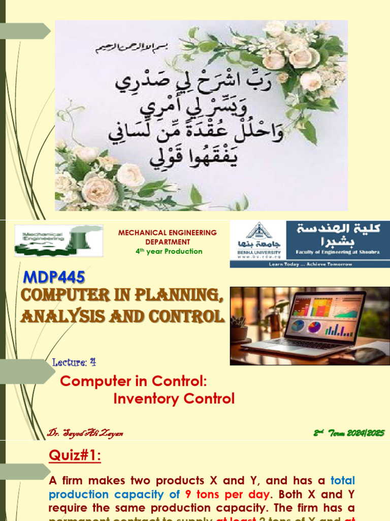 MPD445_Lecture 04_252 | PDF | Inventory | Demand