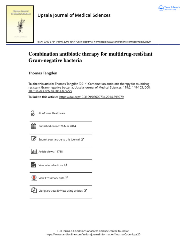 Combination Antibiotic Therapy For Multidrug-Resistant Gram-Negative ...
