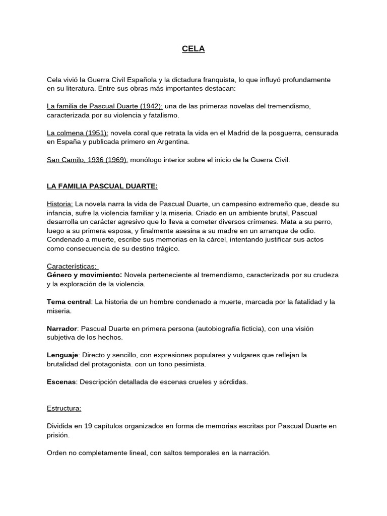 Cela | PDF | Novelas | Herencia