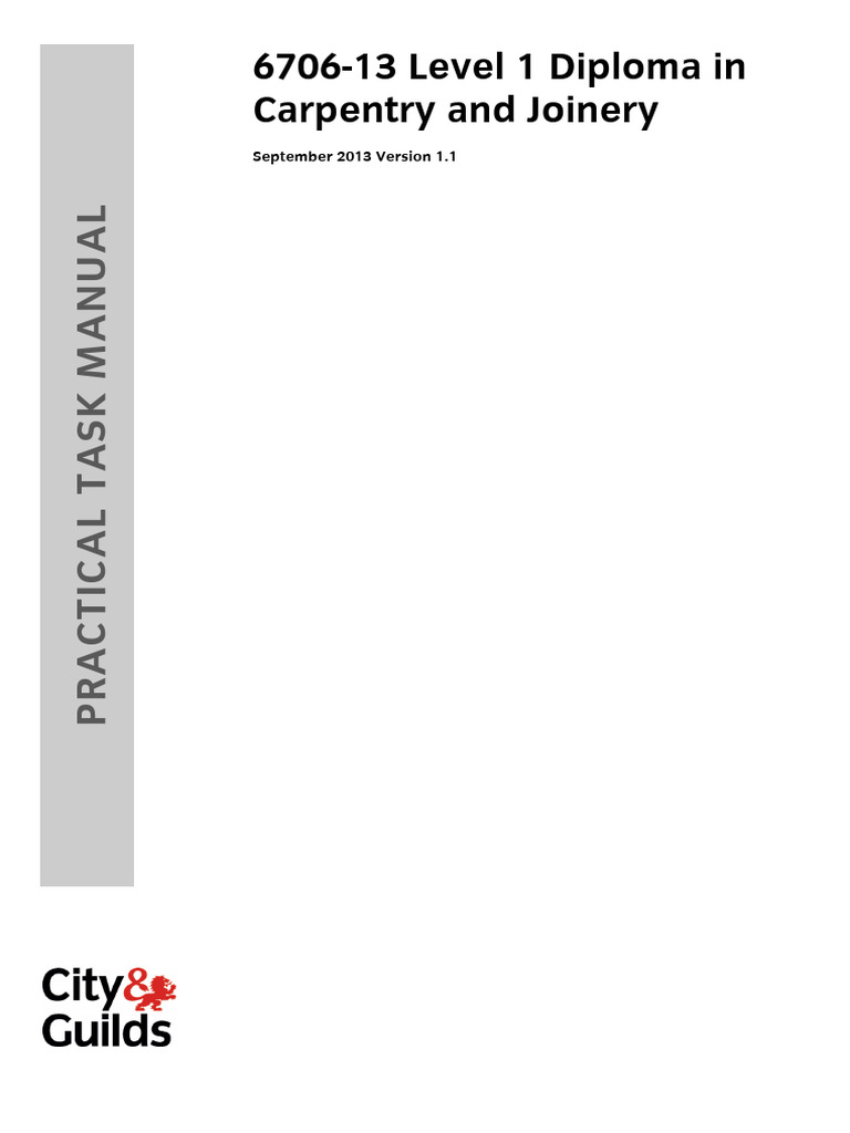 6706-13 Practical Task Manual v1-1 PDF | PDF | Carpentry | Lumber