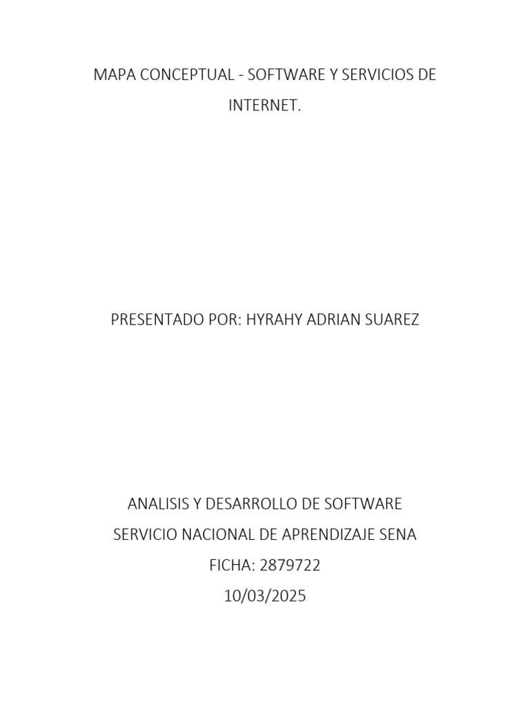 MAPA CONCEPTUAL - SOFTWARE Y SERVICIOS DE INTERNET. | PDF