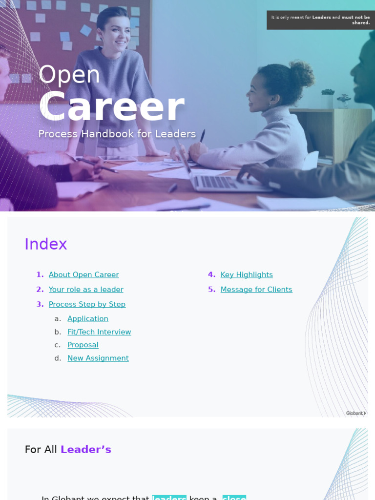 Open Career - Process Handbook For Leaders | PDF