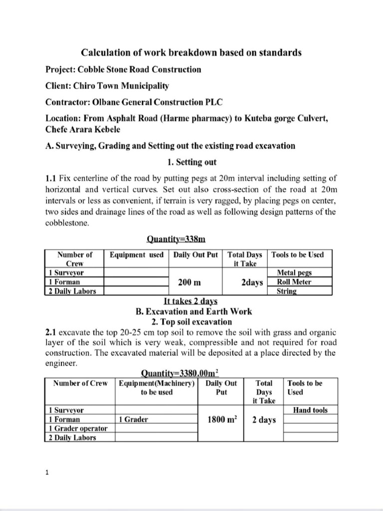 cost breakdown based on standards | PDF