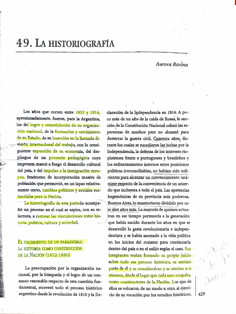 Ravina - La Historiografía | PDF | Buenos Aires | Nación