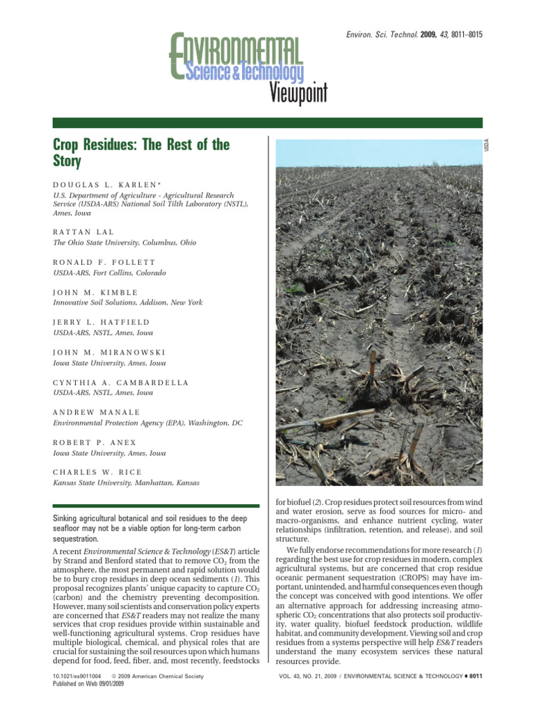 Crop Residues The Rest of The Story | PDF | Soil | Agriculture