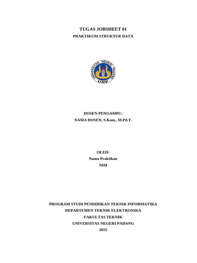Format Tugas Laporan Praktikum Struktur Data | PDF