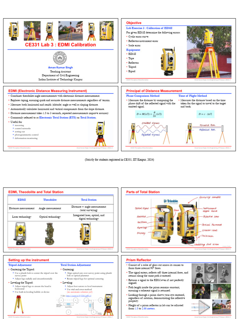 Lab3 CE331 EDMI Calibration 2024 | PDF | Surveying
