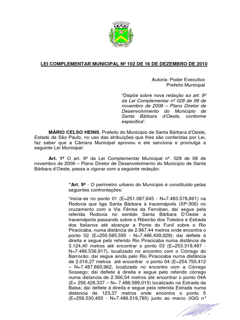 Plano Diretor Sbo - 6083 | PDF