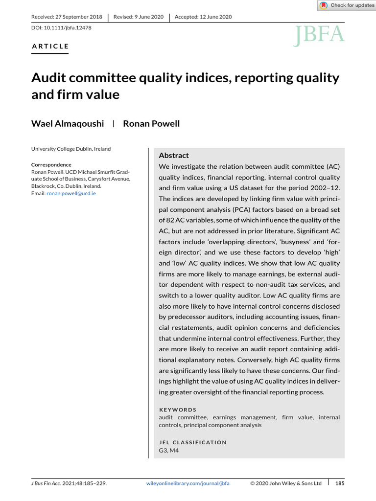 Article | PDF | Principal Component Analysis | Audit