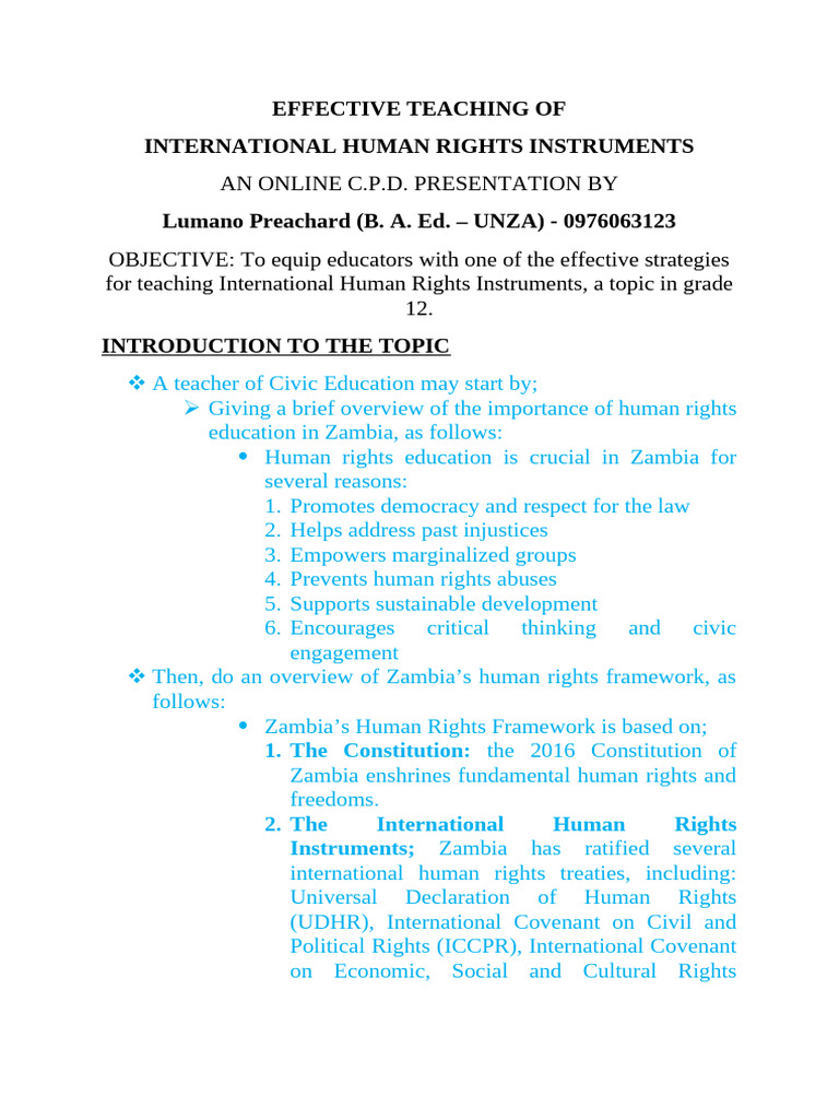 Teaching International Human Rights | PDF | New Partnership For Africa ...
