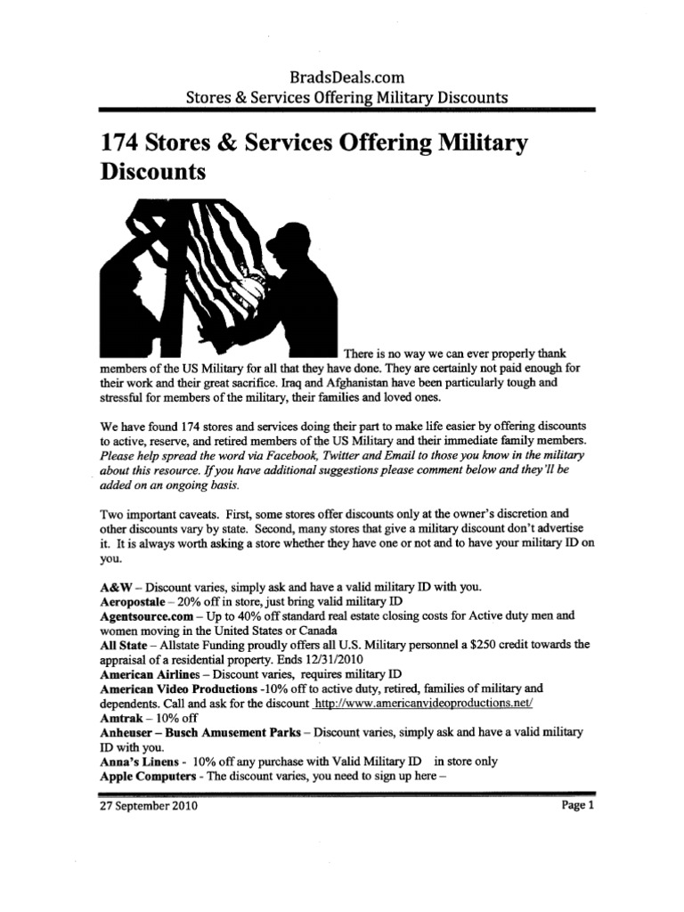 Military Discounts | PDF