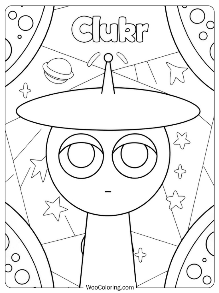 Sprunki Silver Clukr Coloring Page For Kids | PDF