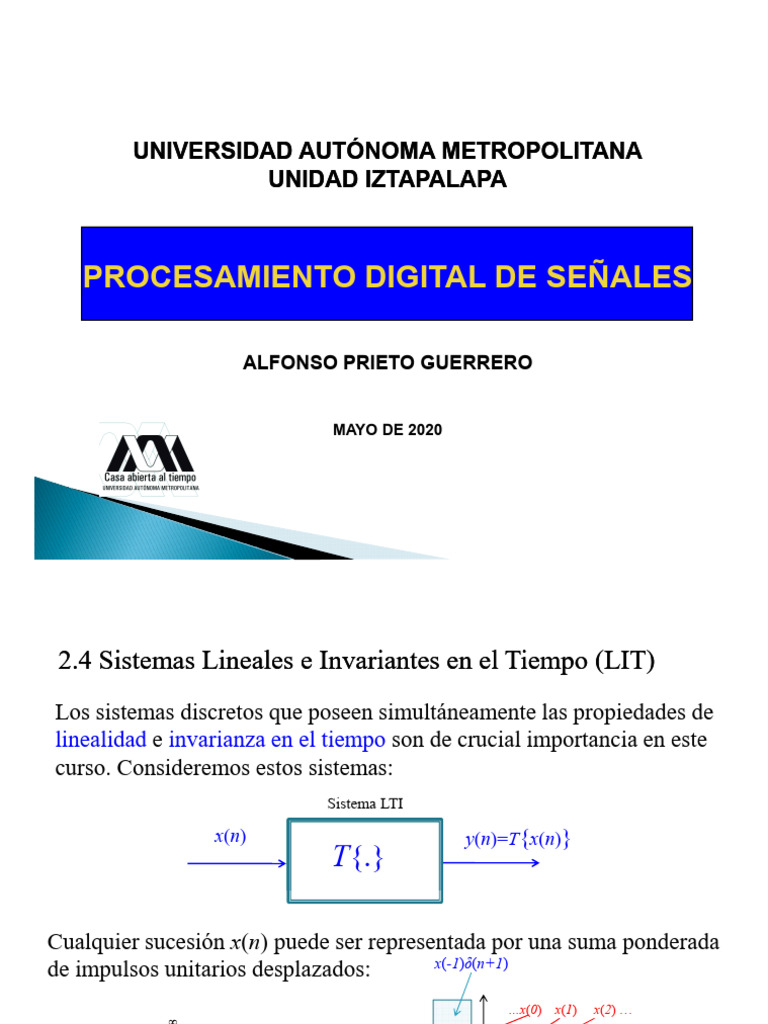 Sistemas LTI y Convolución Discreta | PDF | Matemáticas Aplicadas | Física