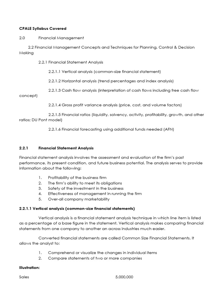 Financial Statement Analysis Techniques | PDF | Free Cash Flow | Equity ...