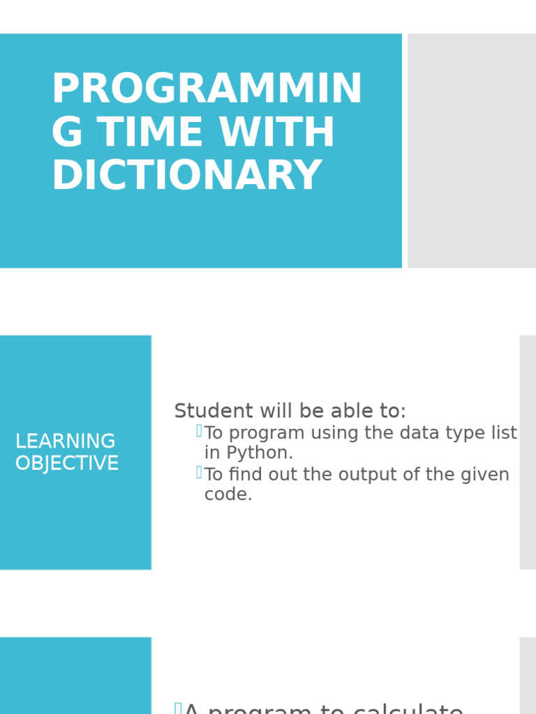 Programming Time With List | PDF