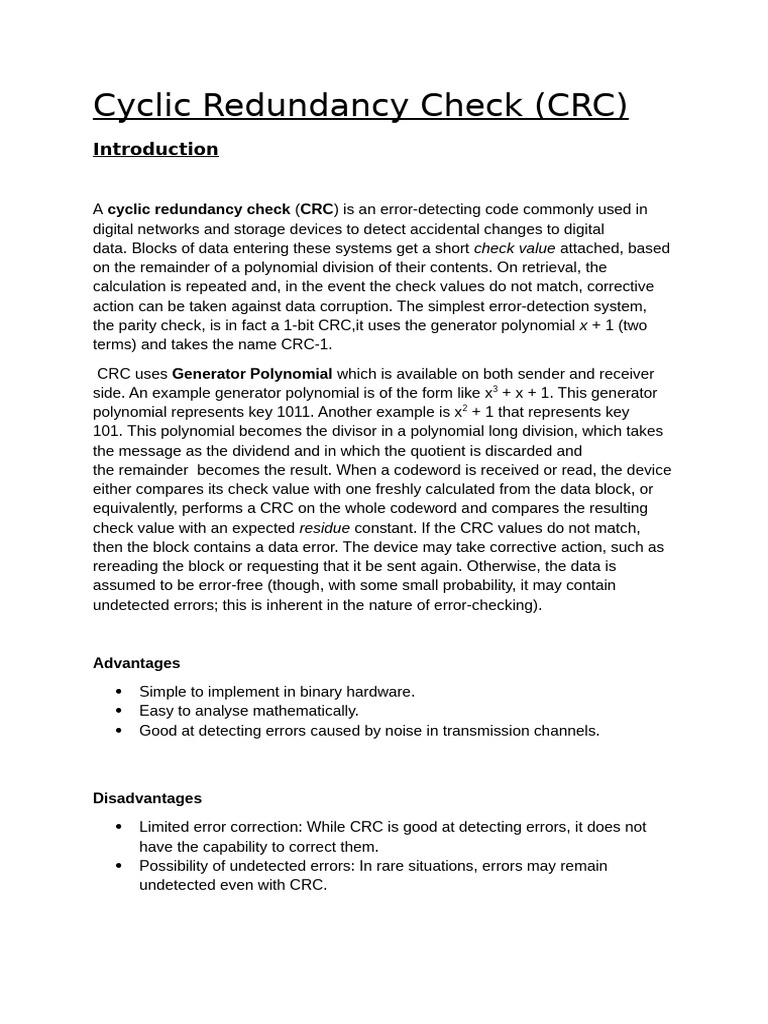 Cyclic Redundancy Check | PDF
