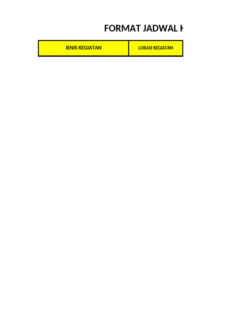 Contoh Format Jadwal Kegiatan | PDF
