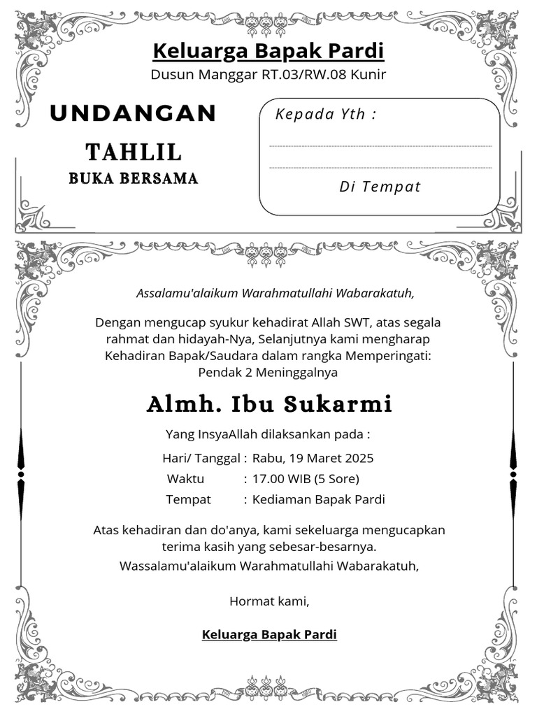 Undangan Pendak 2 | PDF