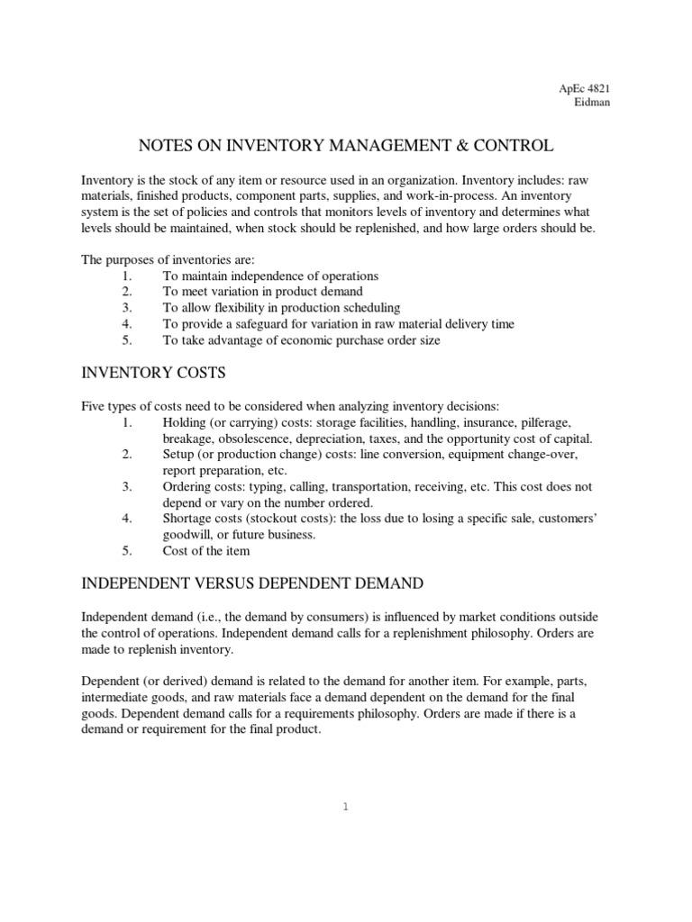Inventory Management Techniques Overview | PDF