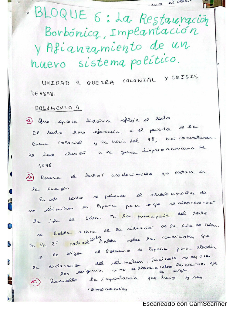 Análisis Documentos Unidades 9 y 10 María Moriana | PDF